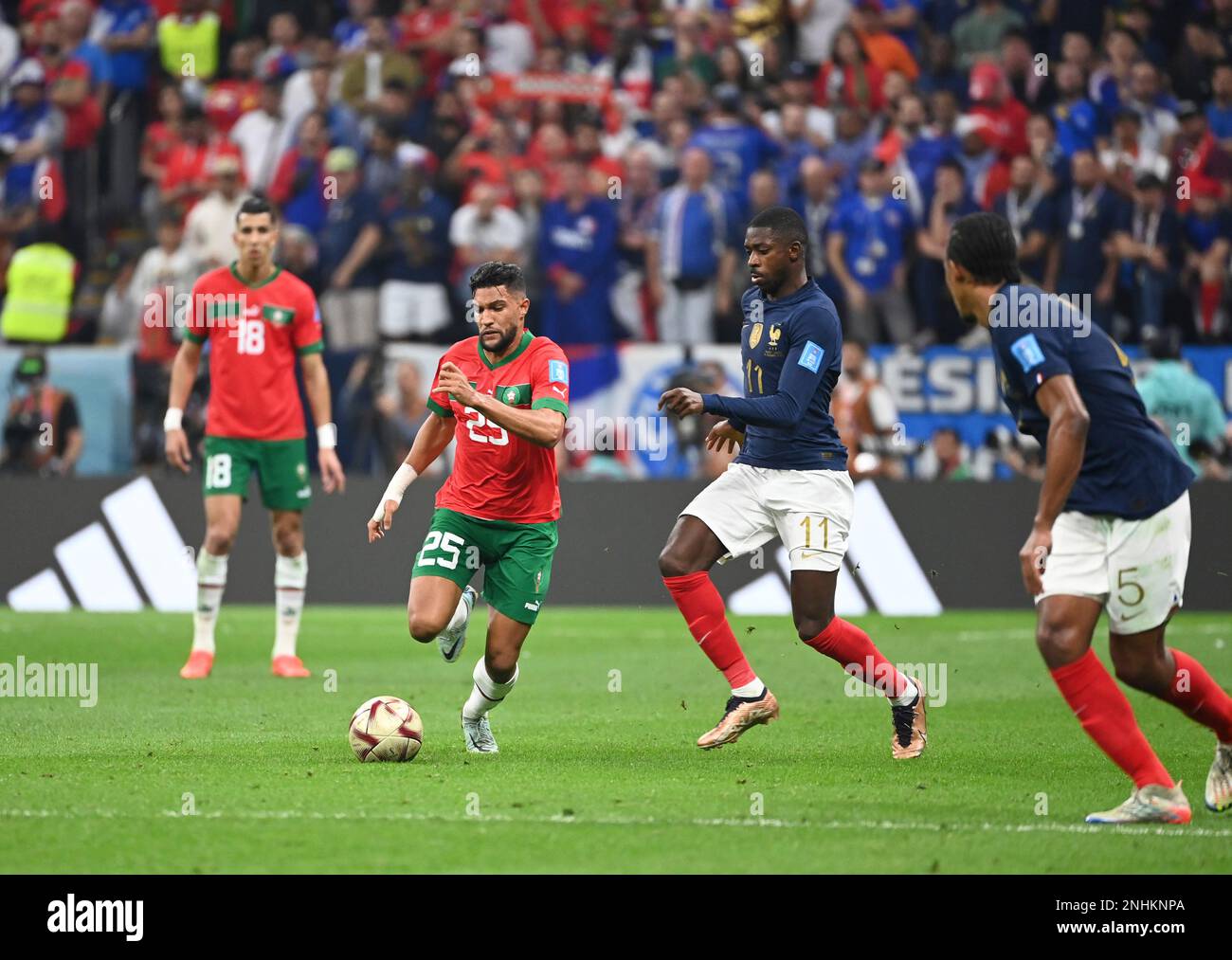 France's Ousmane DEMBELE and Morocco's Yahya ATTIAT-ALLAH struggles to ...