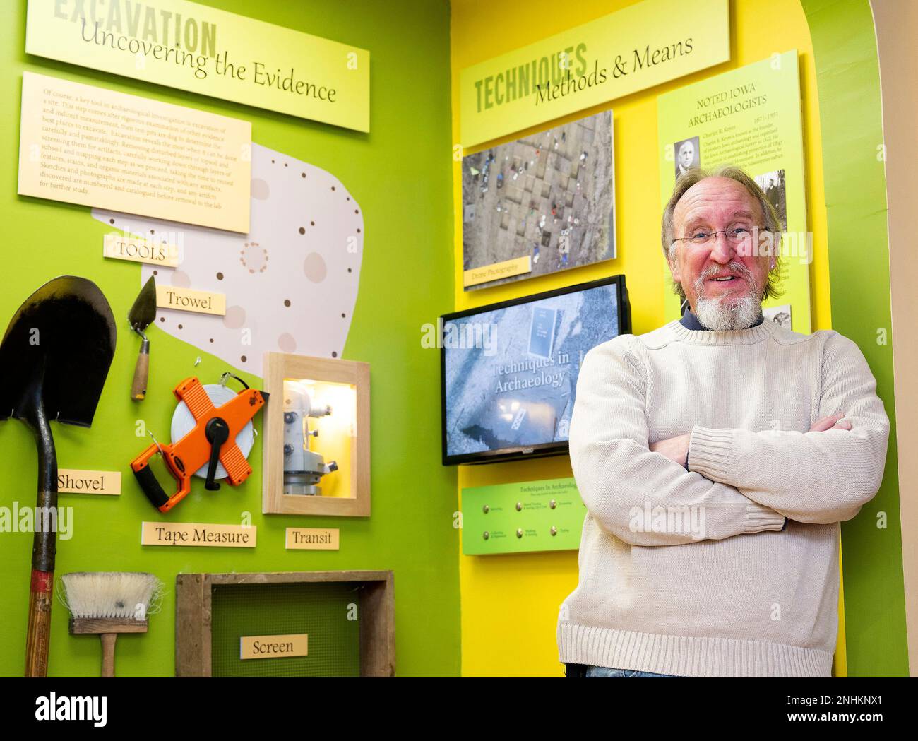 Mark Anderson poses at a recently renovated archeology exhibit on ...