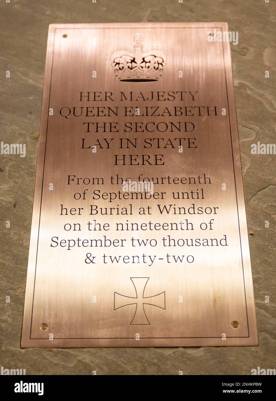 A plaque in Westminster Hall, Houses of Parliament in London which ...