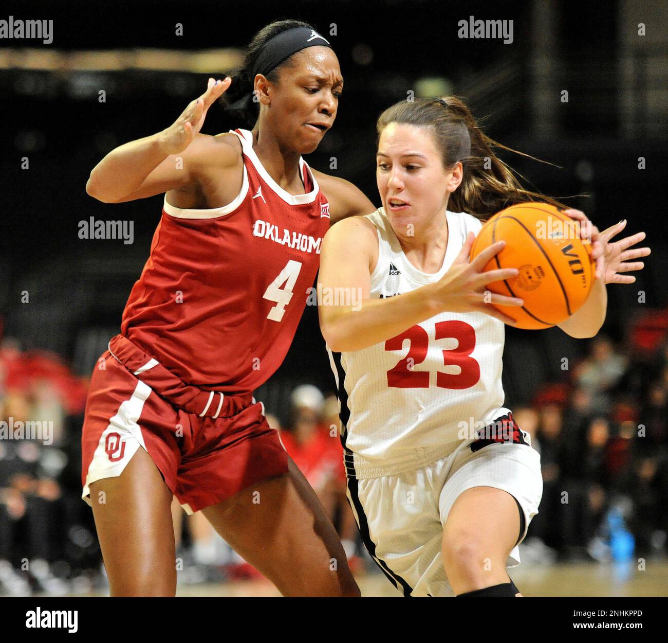 Arkansas State's Izzy Higginbottom tries to drive around Oklahoma's ...
