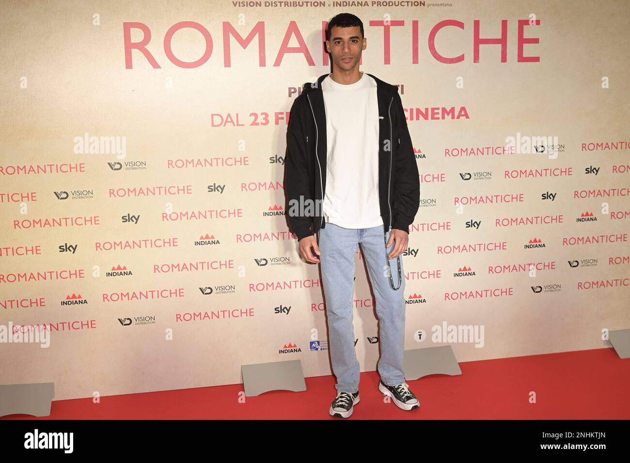 Rome, Italy. 21st Feb, 2023. Ibrahim Keshk attends the red carpet of the premiere of movie ...