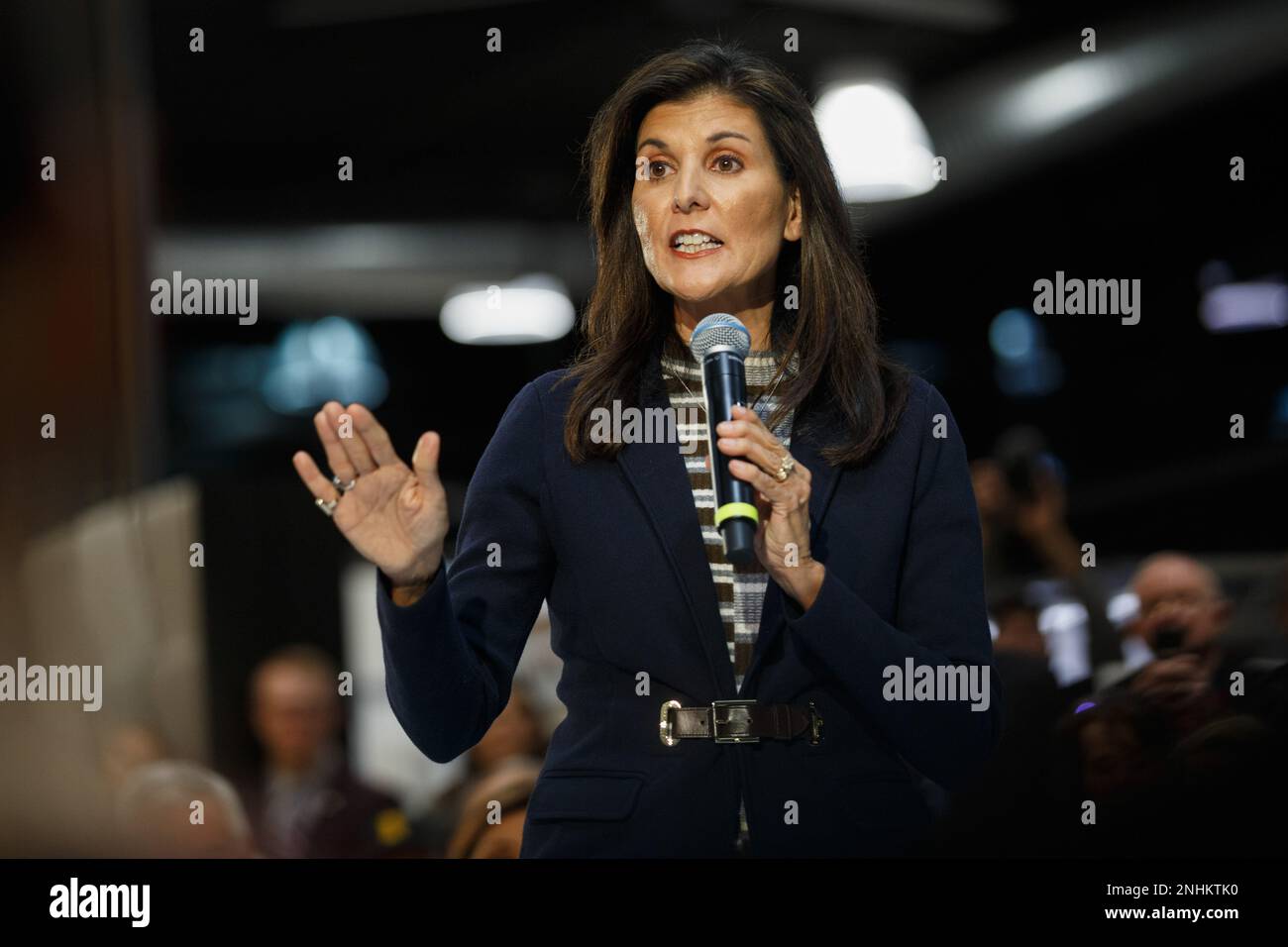 Former UN Ambassador, Nikki Haley speaks to the crowd at her Urbandale ...