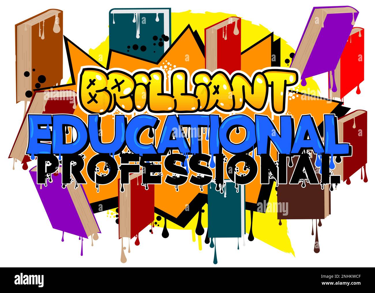 Brilliant Educational Professional. Graffiti tag. Abstract modern ...
