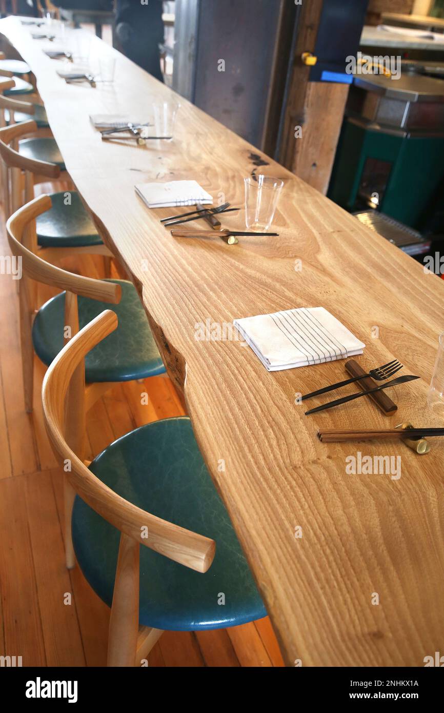 Long table at Chef Chris Bleidorn's new restaurant Birdsong seen on ...