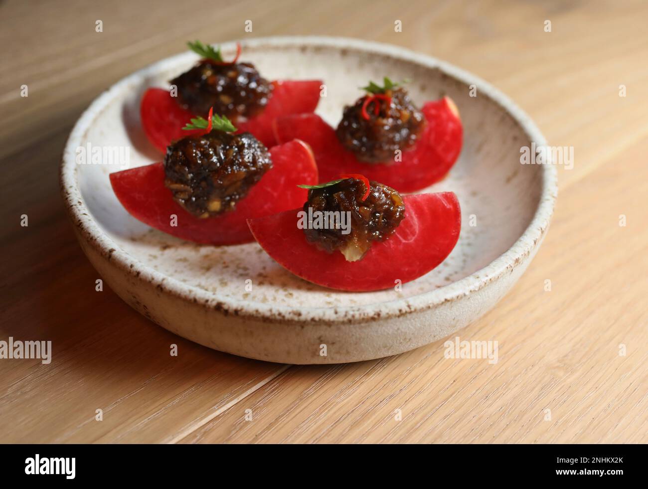 Stone fruit mah hor--pork, shrimp, peanuts, garlic, coriander roots ...