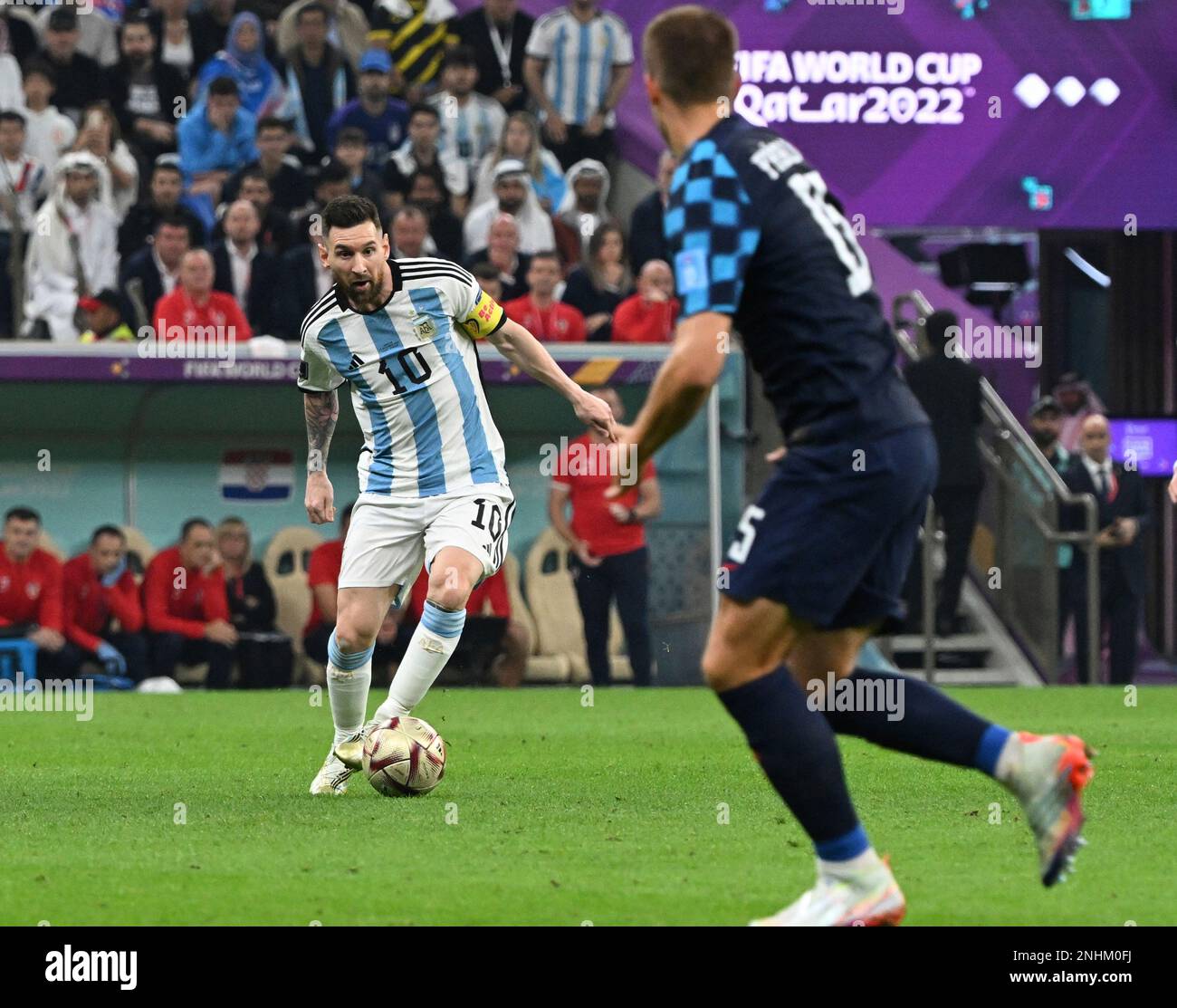 Argentina's Lionel MESSI keeps a ball during the FIFA World Cup semi ...