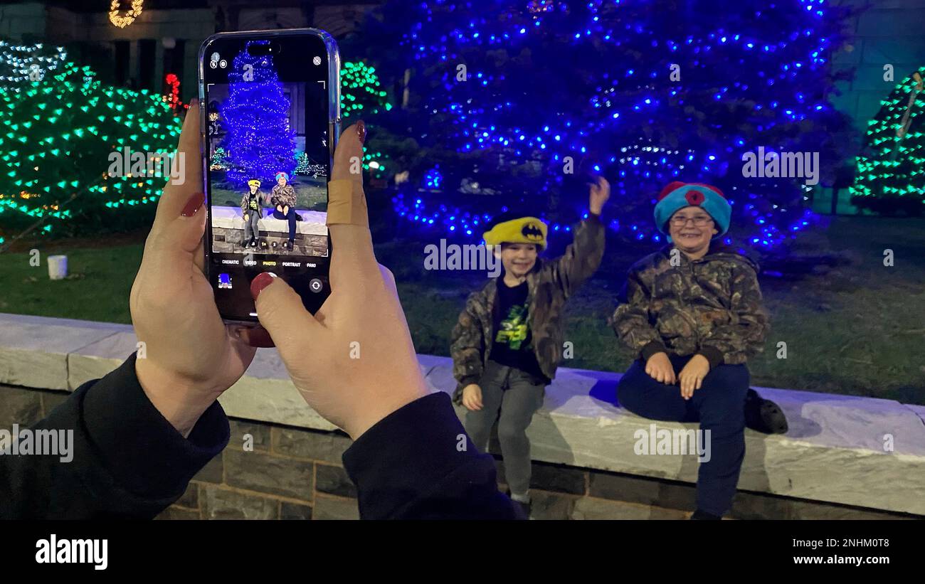 Donny and Mason Floyd pose in front of the Hazleton Hall as their ...