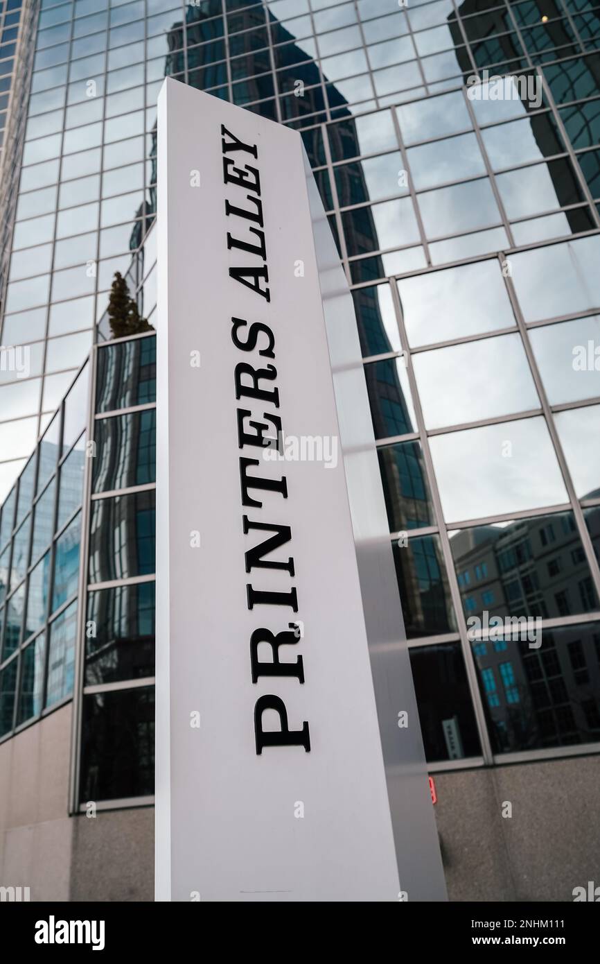 Printer's Alley is a famous alley in downtown Nashville, Tennessee, U.S ...