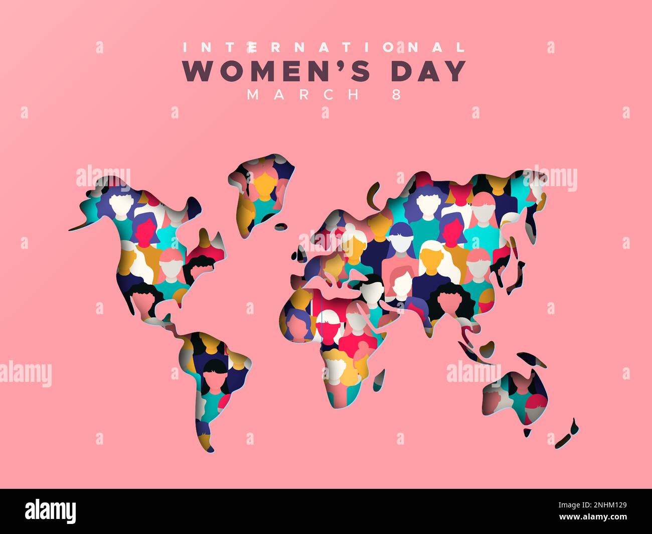International women’s day greeting card template illustration. 3D ...