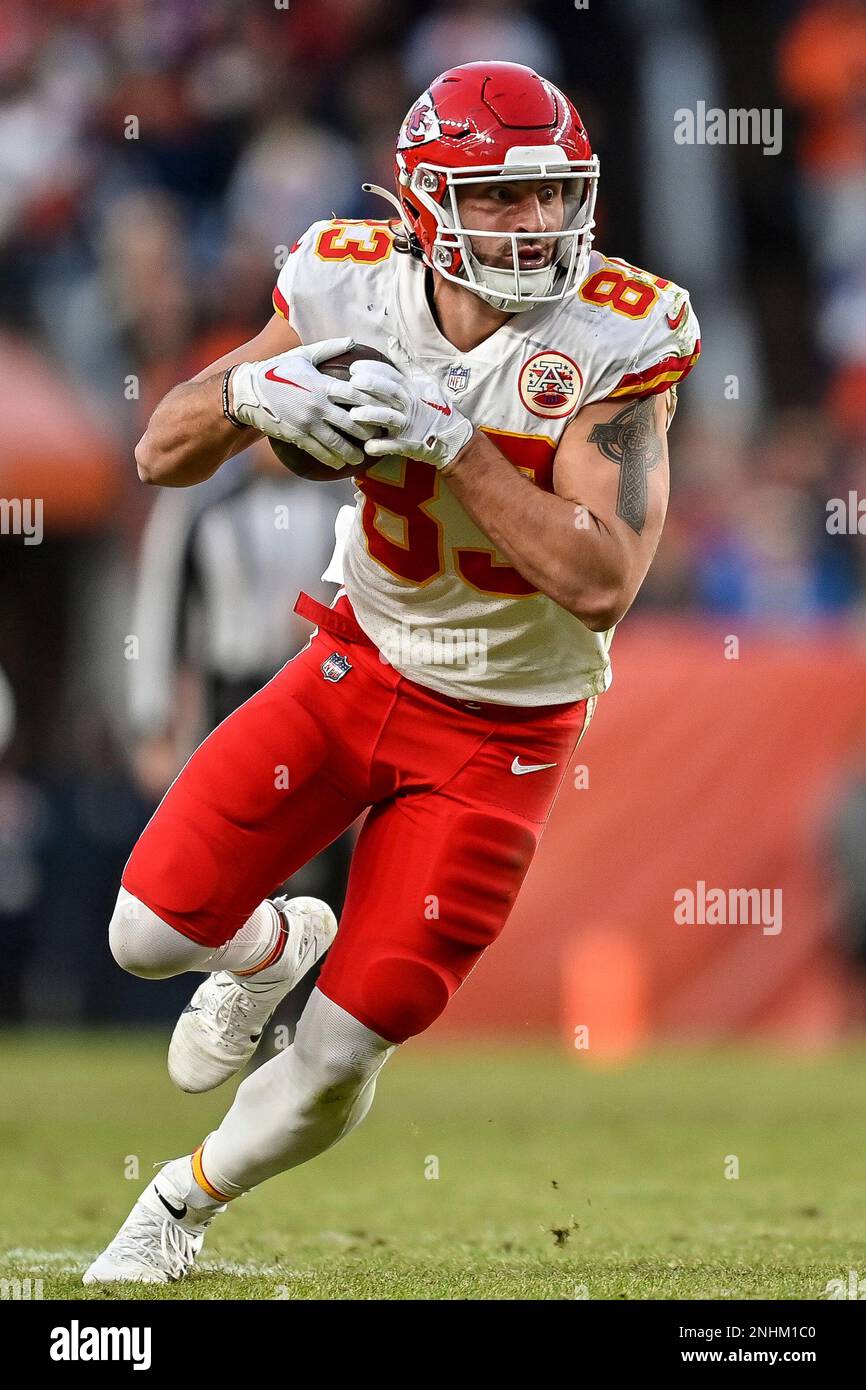 DENVER, CO - DECEMBER 11: Kansas City Chiefs tight end Noah Gray (83 ...
