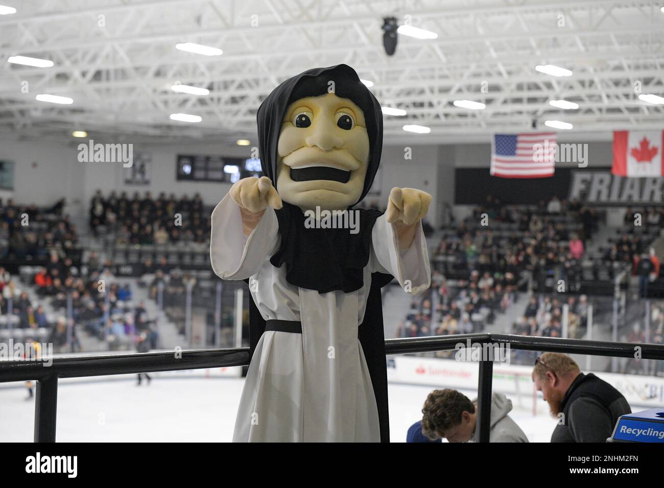 PROVIDENCE, RI - DECEMBER 10: Providence Friars mascot Friar Dom poses ...