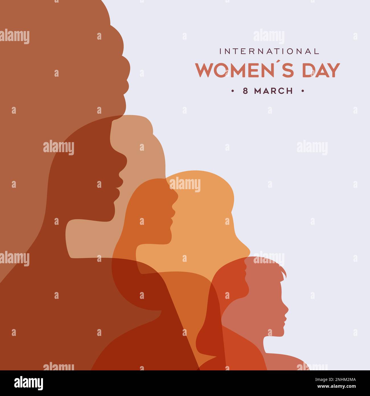 International Women's day greeting card, diverse people profile ...