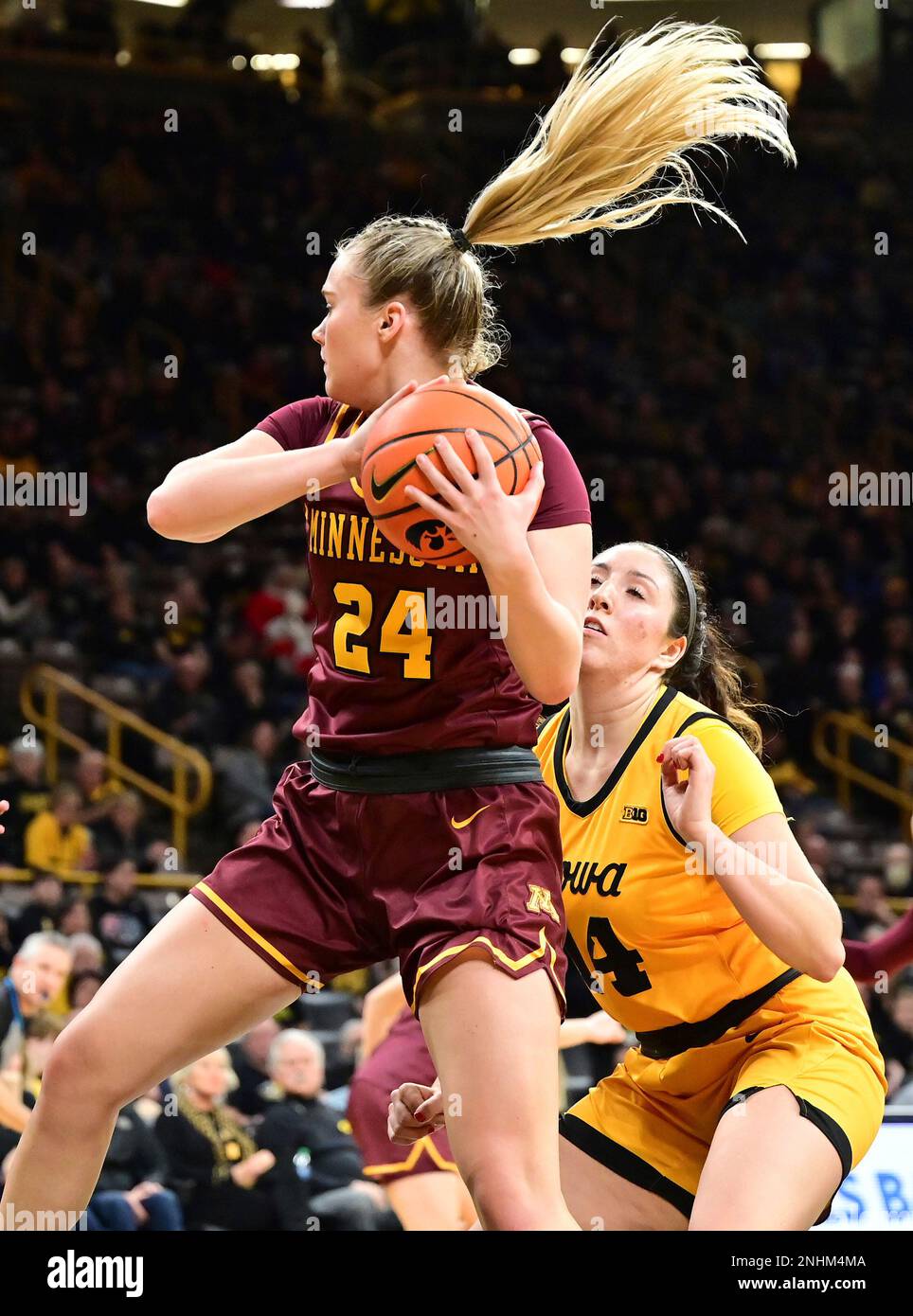 IOWA CITY, IA - DECEMBER 10: Minnesota forward Mallory Heyer (24) grabs ...