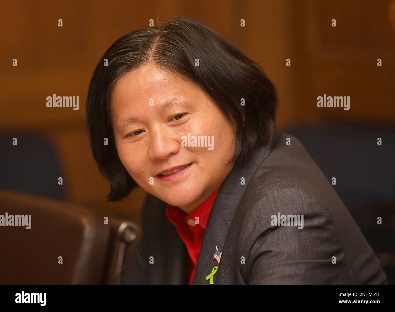 San Francisco mayoral candidate Ellen Lee Zhou speaks at the San Francisco Chronicle board room ...