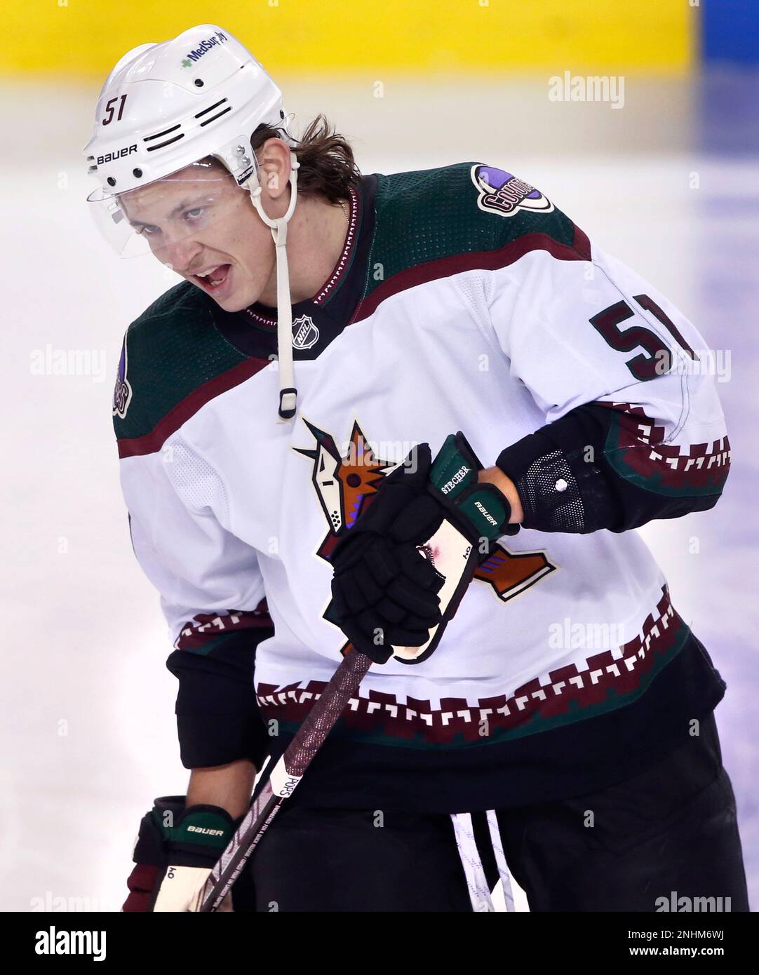 NHL profile photo on Arizona Coyotes player Troy Stecher at a game ...