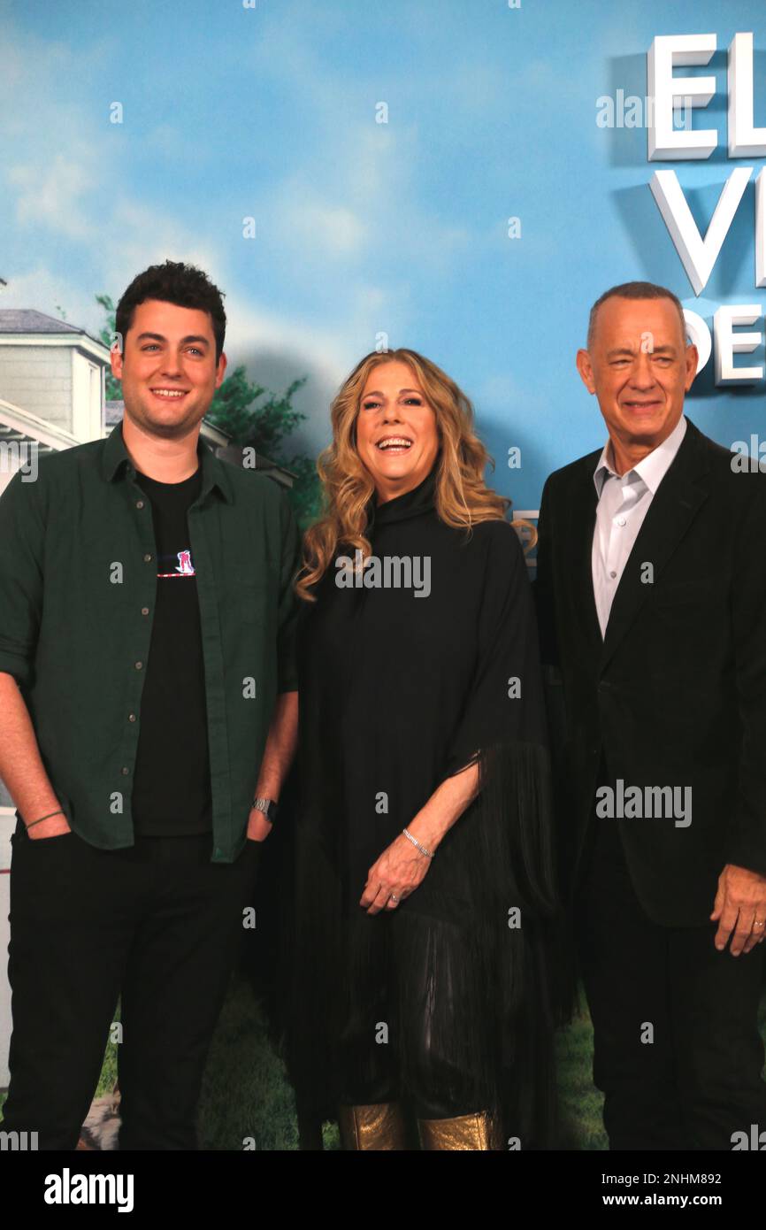 (L-R) Truman Hanks, Rita Wilson and Tom Hanks pose at the photocall for ...