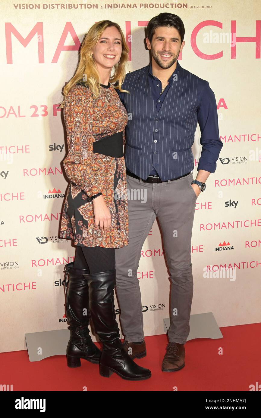 Roberta Azzarone (l) and Lorenzo Parrotto (r) attend the red carpet of ...