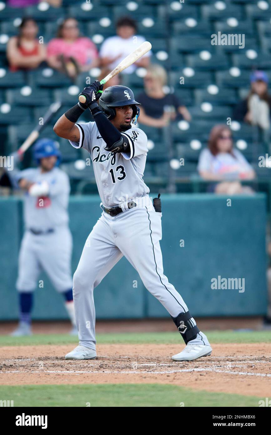 Moises Castillo (13) (Chicago White Sox) of the Glendale Desert Dogs during an Arizona Fall ...