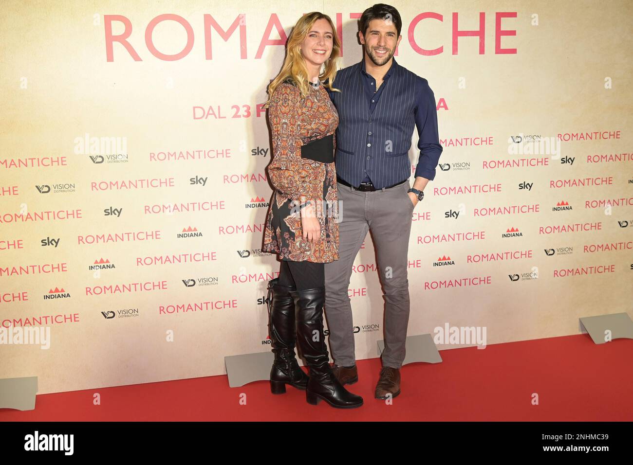 Roberta Azzarone (l) and Lorenzo Parrotto (r) attend the red carpet of ...