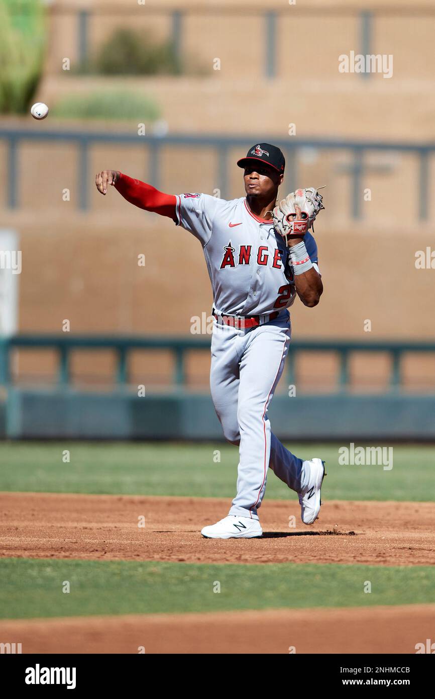 Kyren Paris (2) (Los Angeles Angels) of the Scottsdale Scorpions during ...
