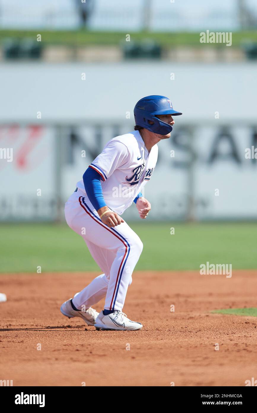 Trevor Hauver (28) (Texas Rangers) of the Surprise Saguaros during an ...