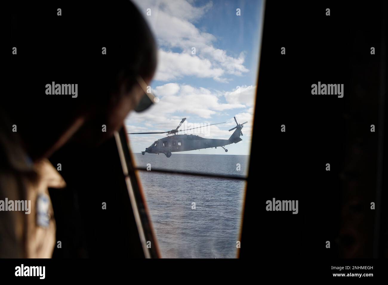 Shannon Gregory Chief of NASA Helicopter Operations looks out from the ...
