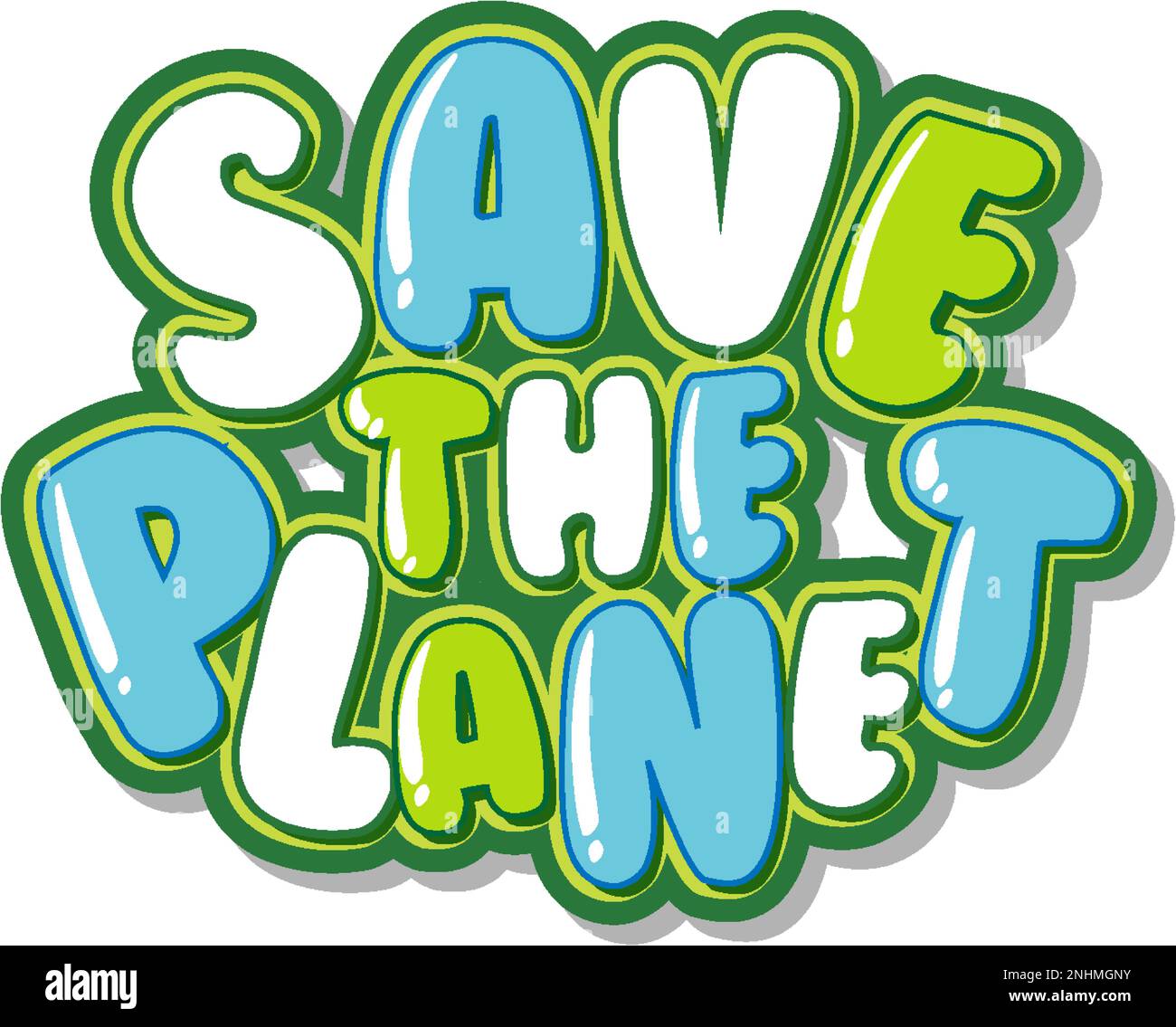 Save the planet text for banner or poster design illustration Stock ...