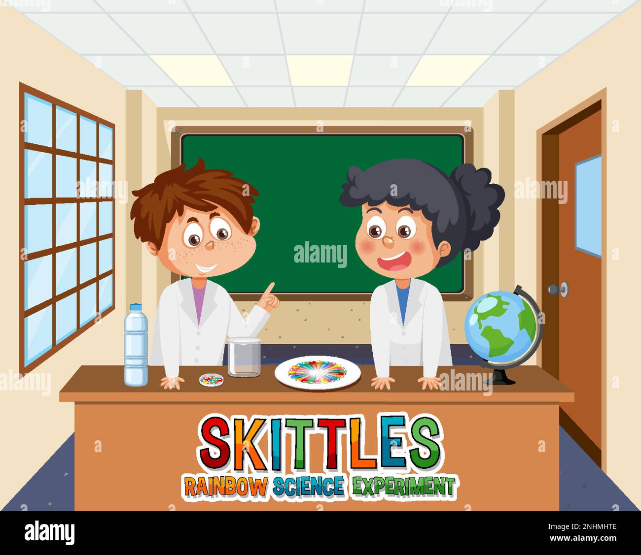 Rainbow skittles science experiment illustration Stock Vector Image ...
