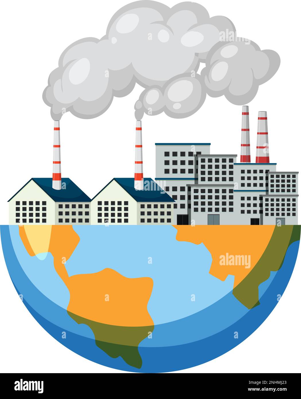 Global warming from pollution gas illustration Stock Vector Image & Art ...
