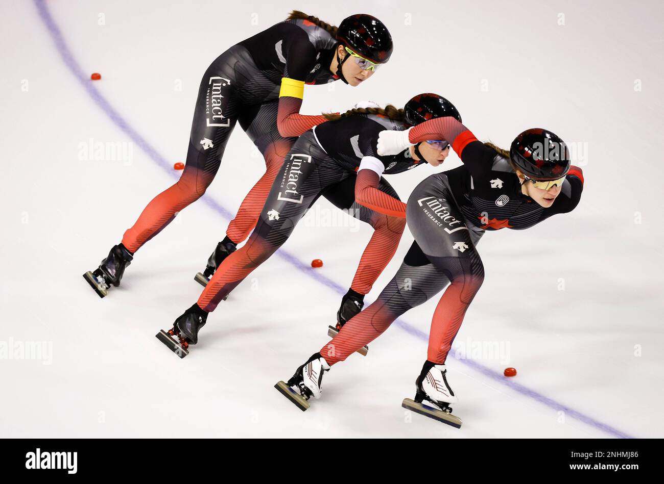 Canada's Isabelle Weidemann, left, Valerie Maltais, right, and Ivanie ...