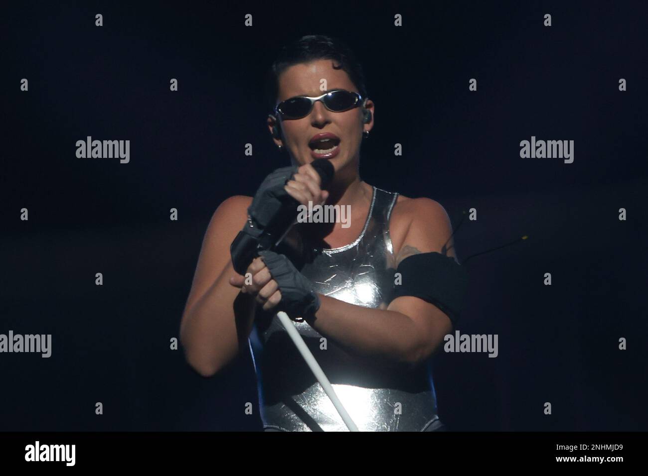 The singer Nathy Peluso performs in her end of tour concert, at WiZink ...