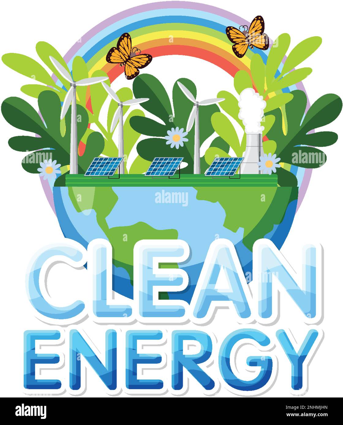 Alternative clean energy vector concept illustration Stock Vector Image ...