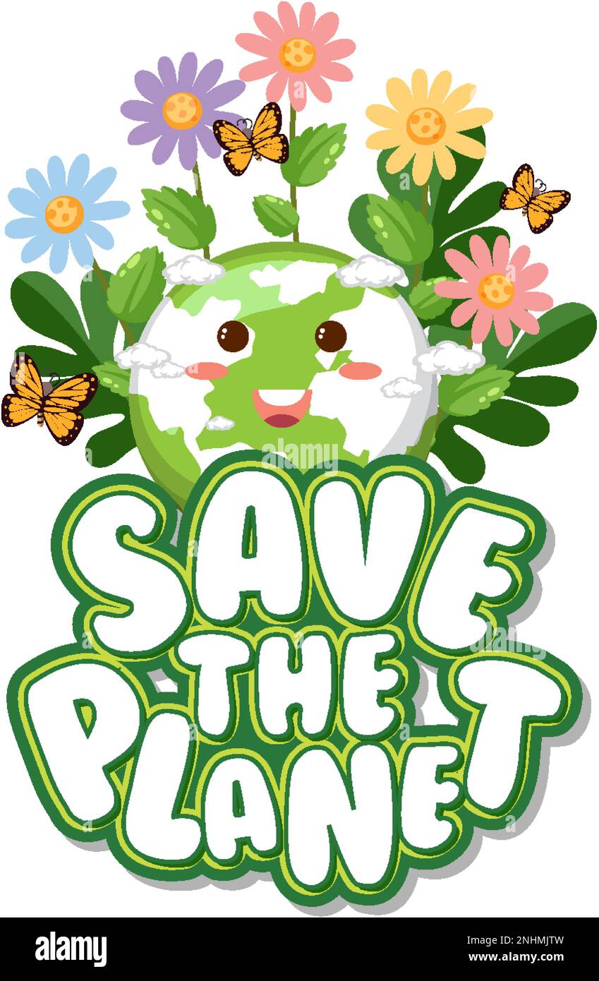 Save the earth banner design illustration Stock Vector Image & Art - Alamy