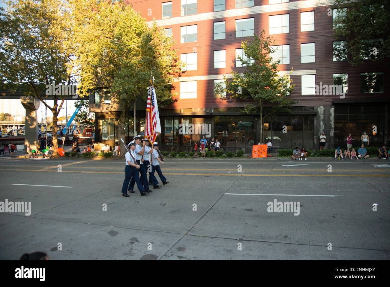 Members of Coast Guard Base Seattle present the colors at the 2022 ...