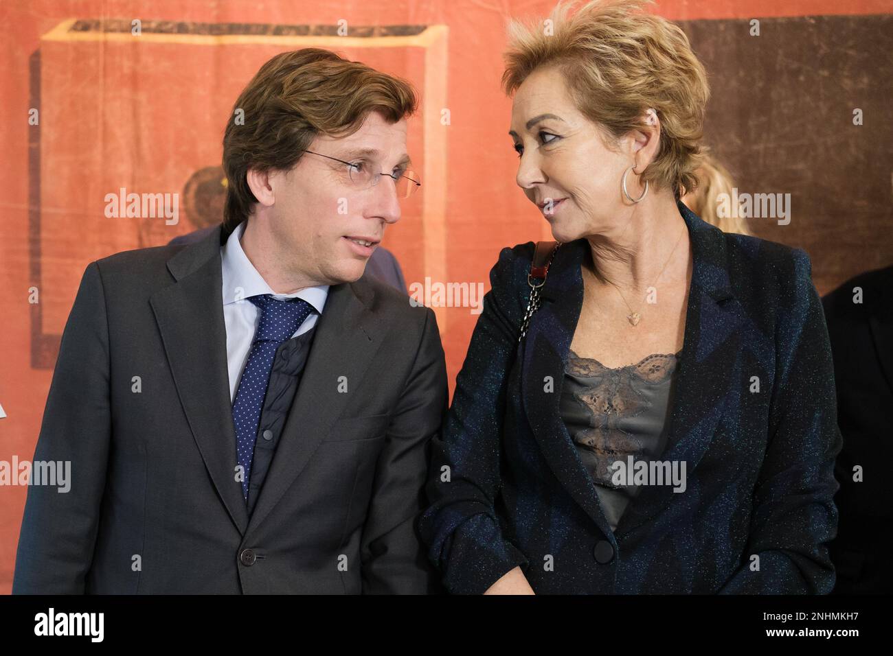 (L-R) The mayor of Madrid, Jose Luis Martinez-Almeida and Ana Rosa ...