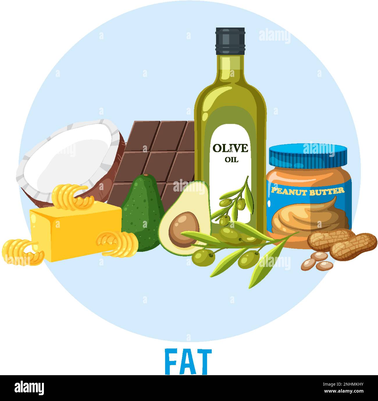 Variety of fat foods illustration Stock Vector Image & Art - Alamy