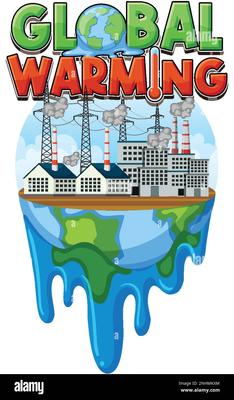 Global warming text banner concept illustration Stock Vector Image ...