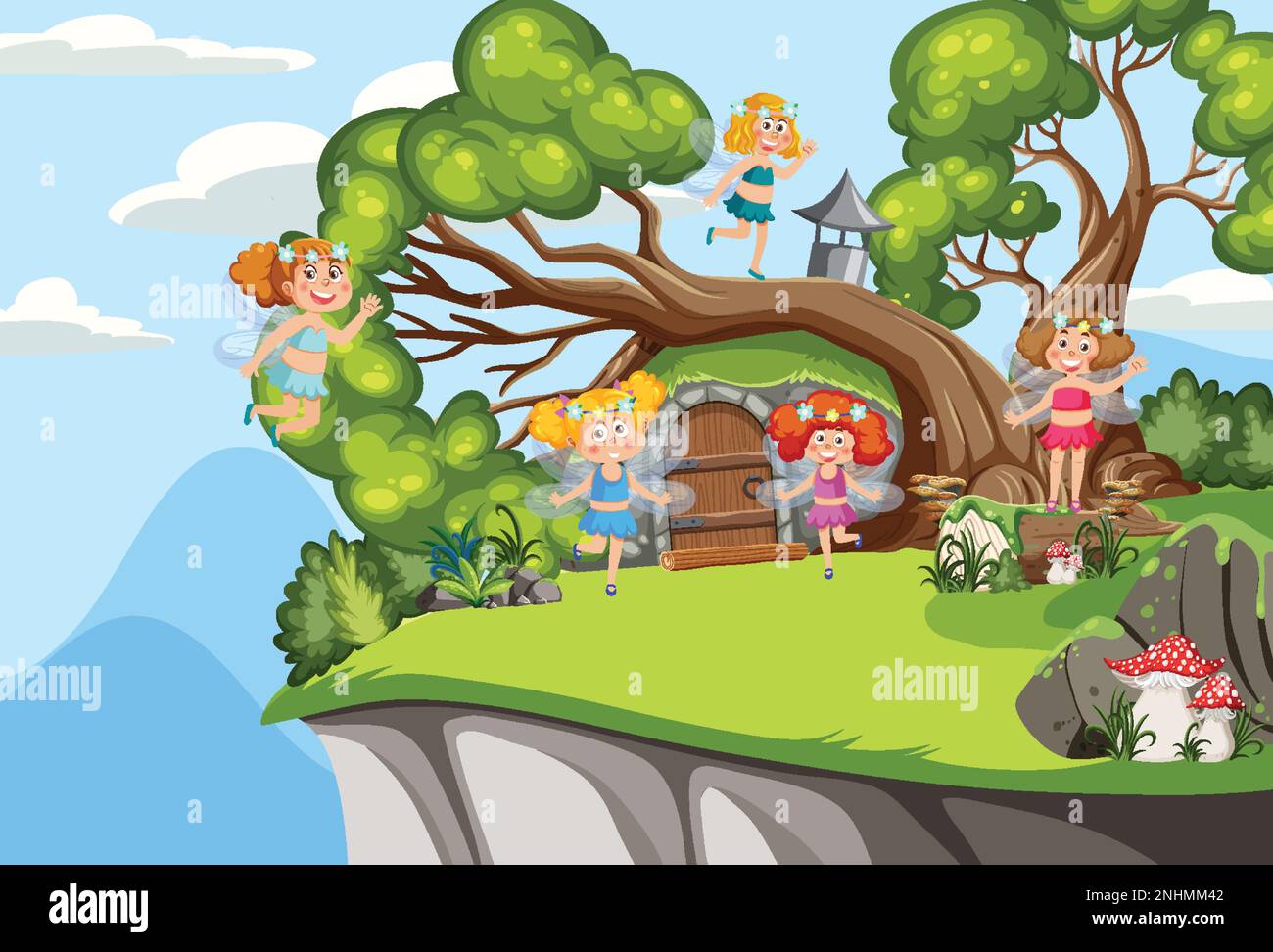 Fairies in fairy tales forest illustration Stock Vector Image & Art - Alamy