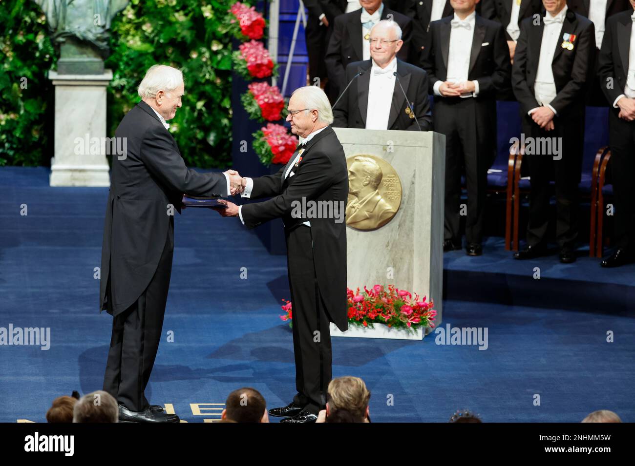 John F. Clauser receives the 2022 Nobel Prize in physics from King Carl ...