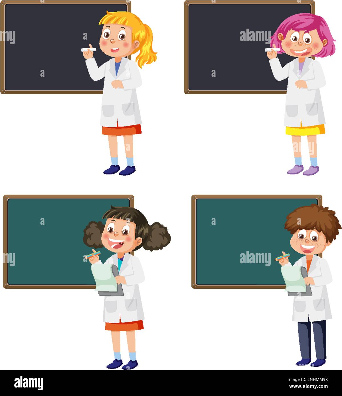 Scientist kids with chalkboard template illustration Stock Vector Image ...