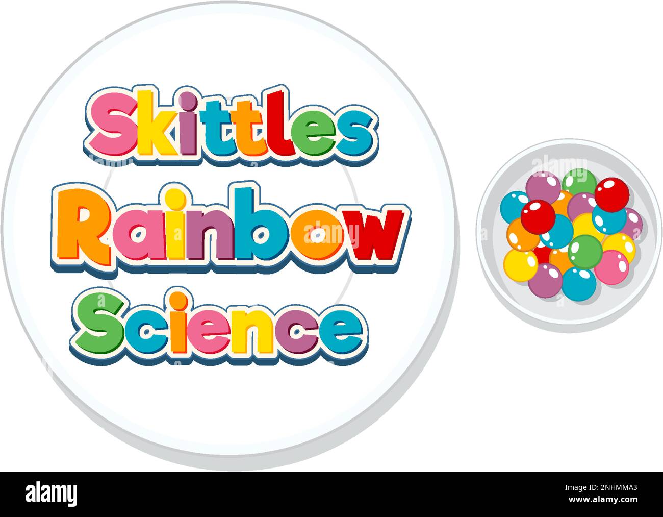 Rainbow skittles science experiment illustration Stock Vector Image ...