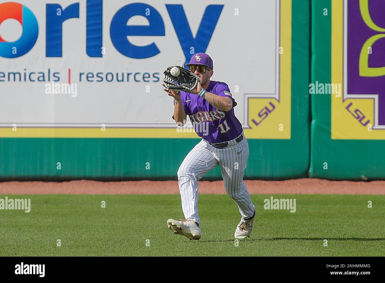 Baton Rouge, LA, USA. 21st Feb, 2023. LSU outfielder Josh Pearson (11 ...