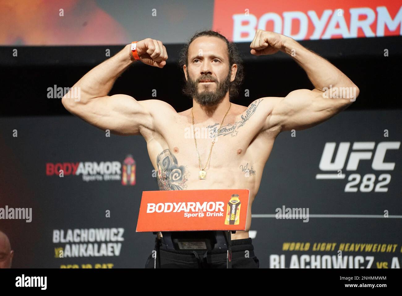 LAS VEGAS, NV - DECEMBER 9: Erik Silva weighs in for their UFC 282 bout ...