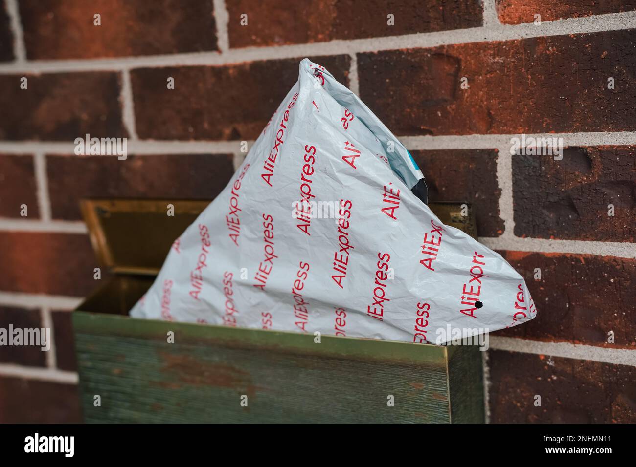 aliexpress delivery in the mail box Stock Photo - Alamy