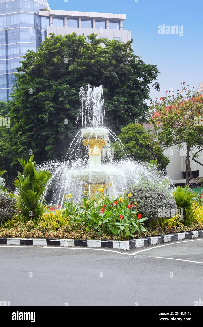 Fountain in the middle of Surabaya city, East Java Stock Photo - Alamy