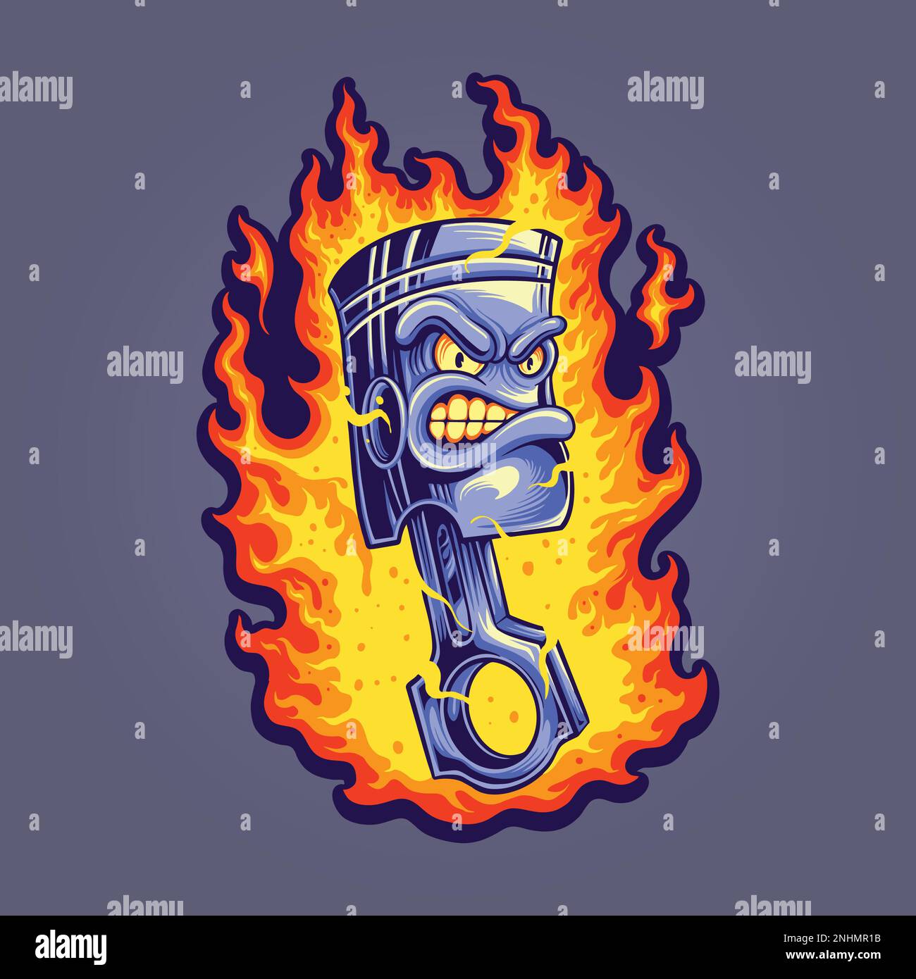 Crossed Piston Sticker