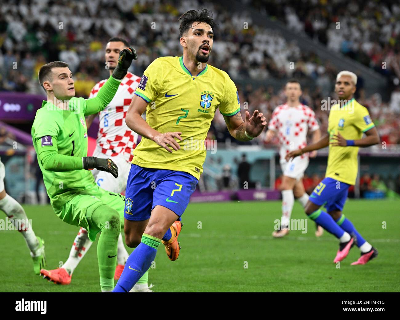 during the FIFA World Quarter-final match at Education City Stadium in ...