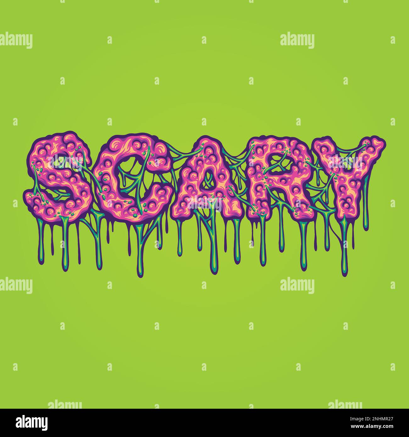 Horror scary text hand lettering words illustrations vector ...