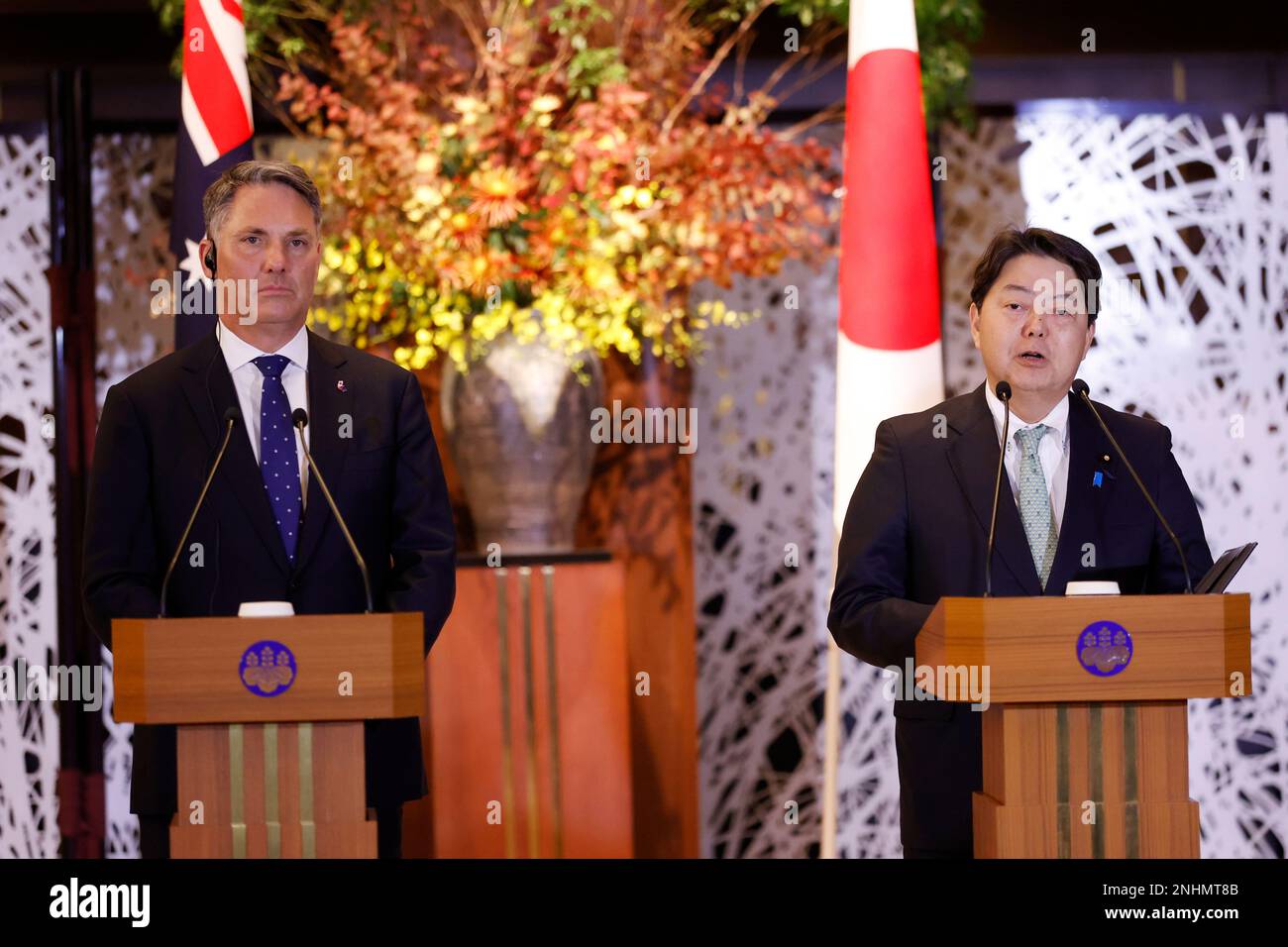 Australia's Defense Minister Richard Marles, left, and Japan's Foreign ...