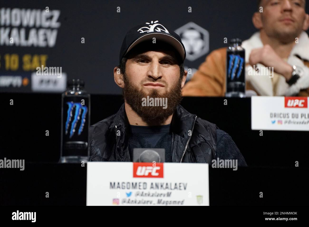 LAS VEGAS, NV - DECEMBER 8: Magomedov Ankalaev speaks at the UFC 282 ...